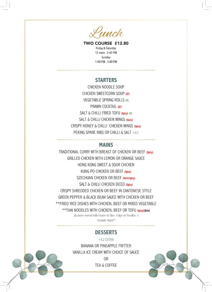 Lunch Set Menu – The Asian